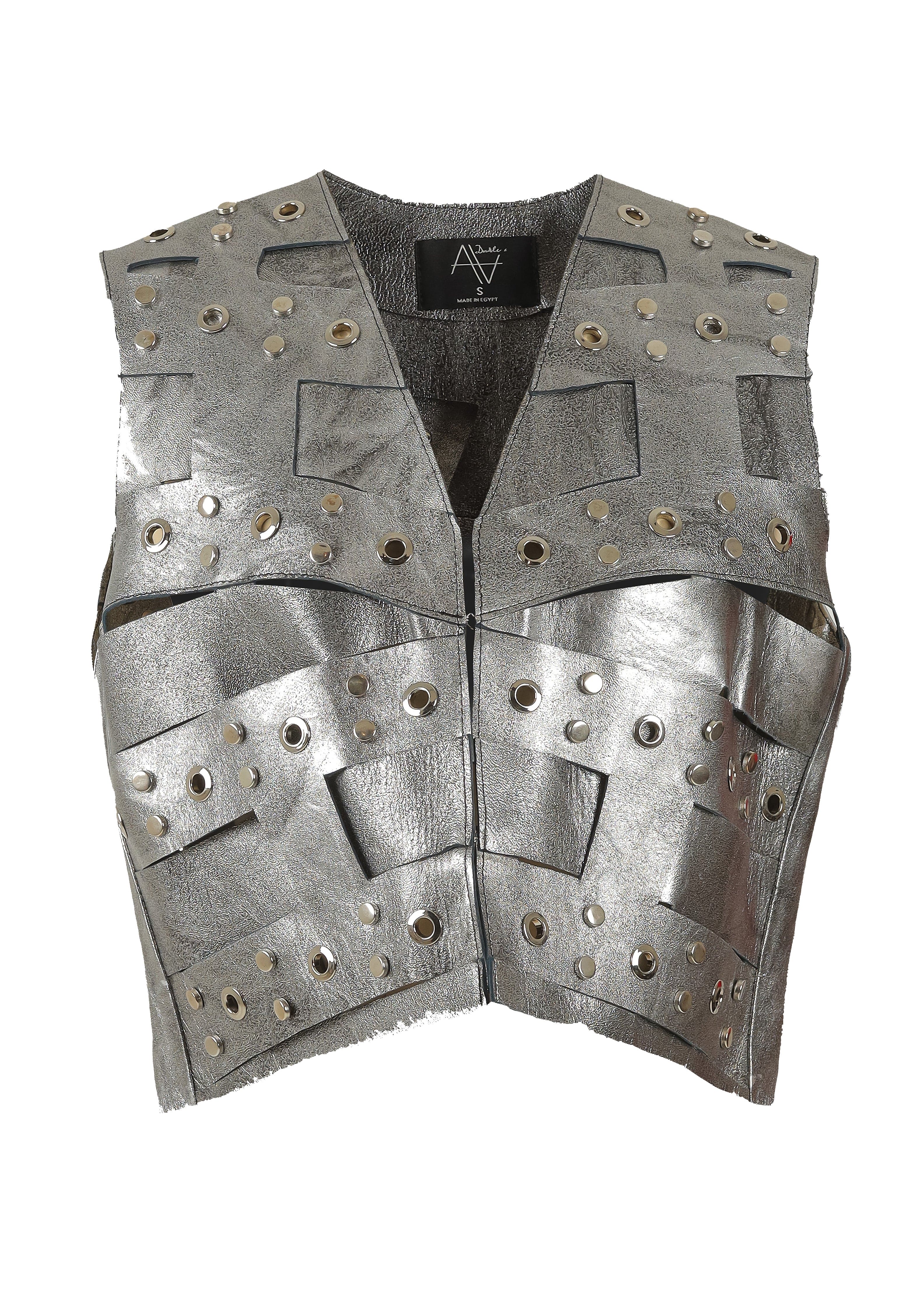 Double A - Aiden Studded Cropped Leather Vest – MADAMVOYAGE