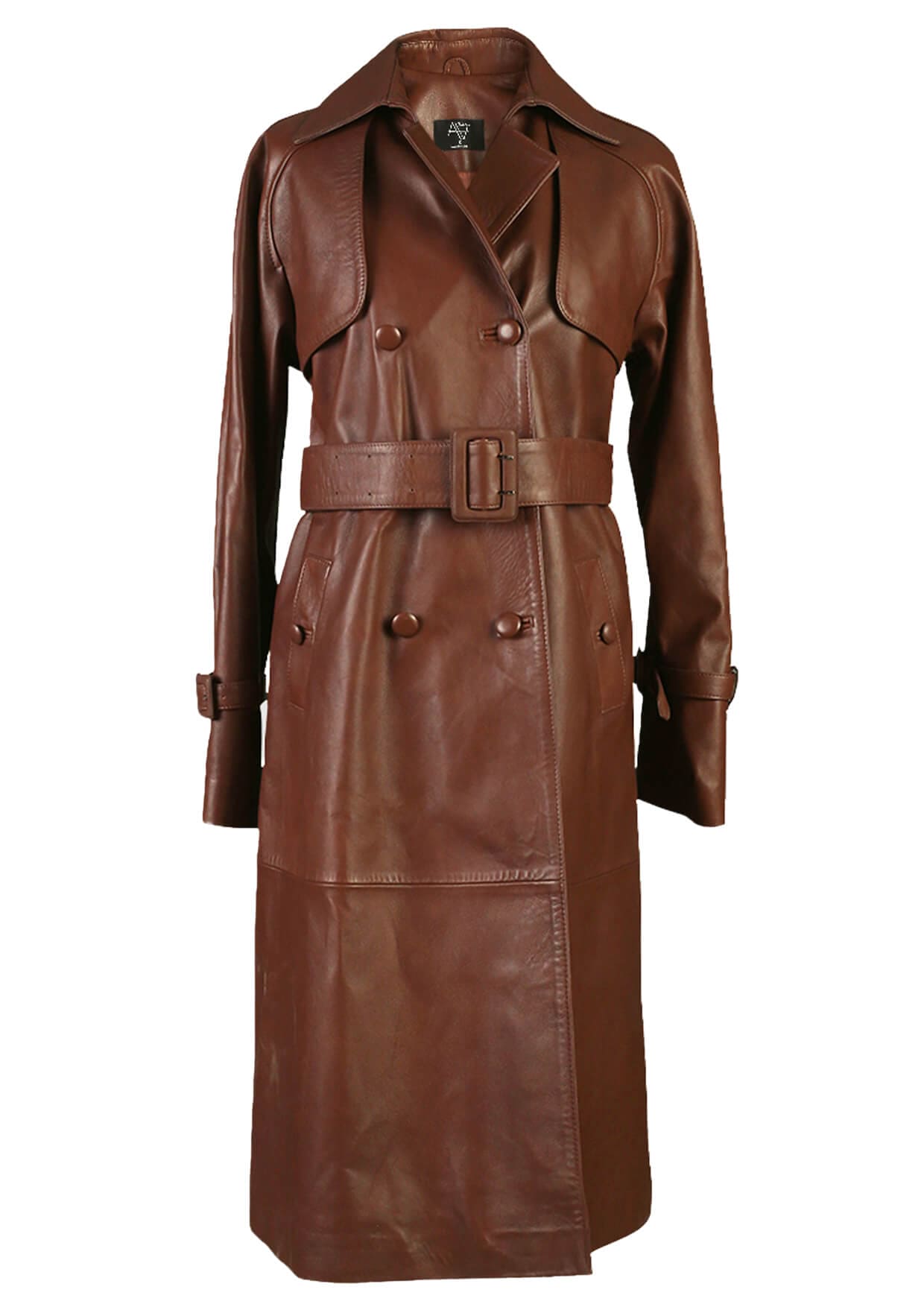 Double A - Dahlia Collared Leather Trench Coat – MADAMVOYAGE