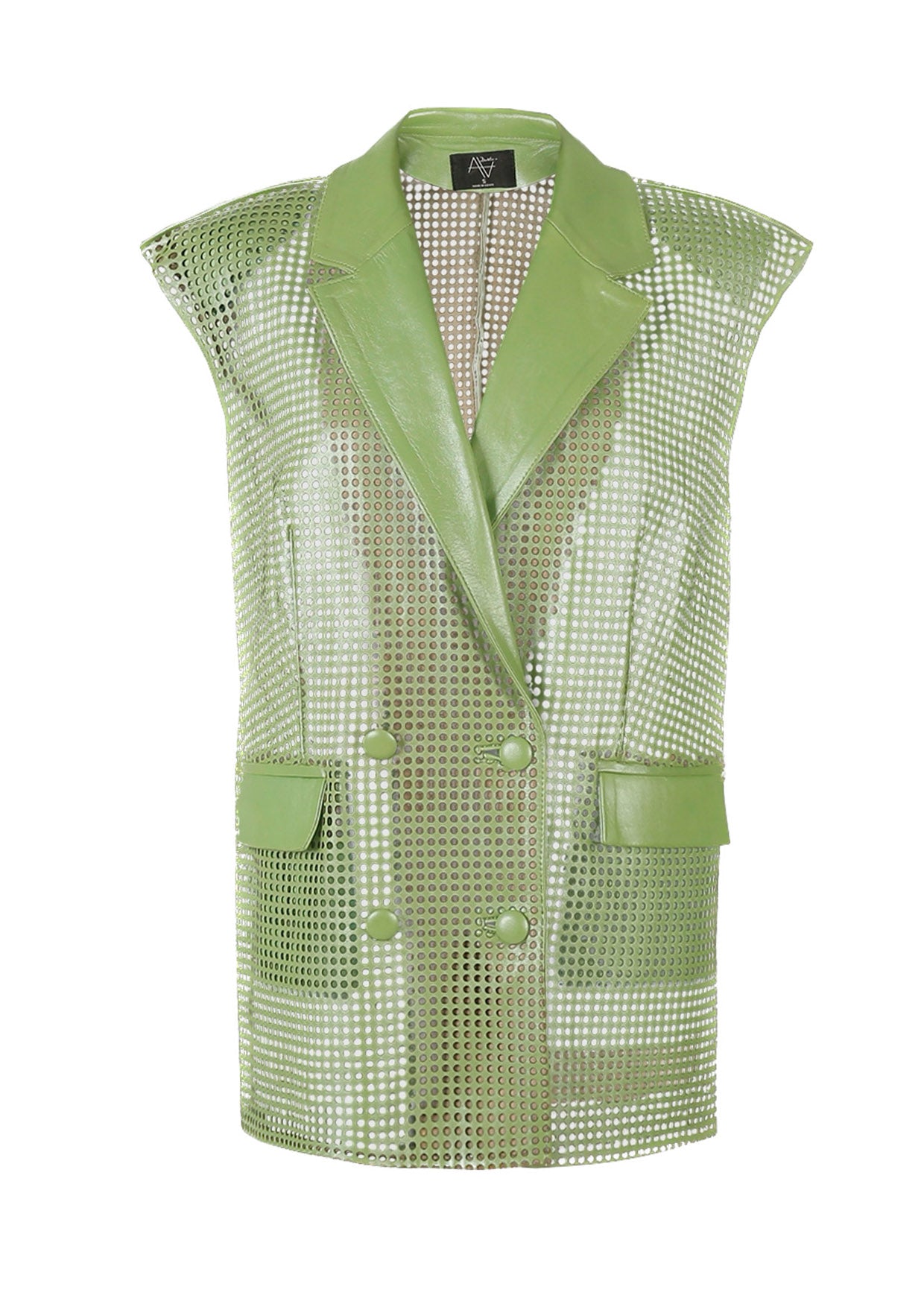 Double A - Ebony Laser Cut-Out Leather Vest – MADAMVOYAGE