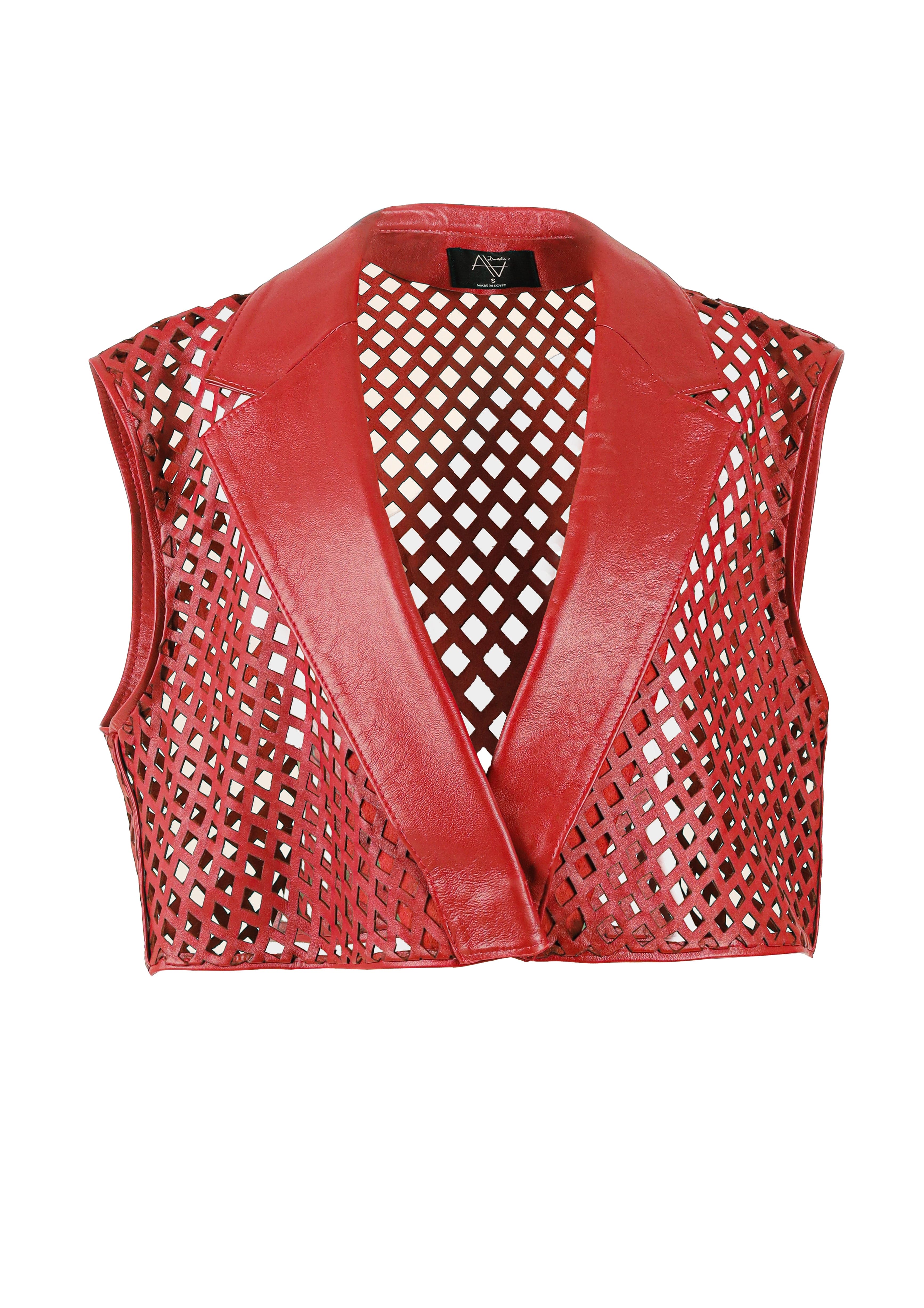 Double A - Kayden Cropped Laser-Cut Leather Vest – MADAMVOYAGE