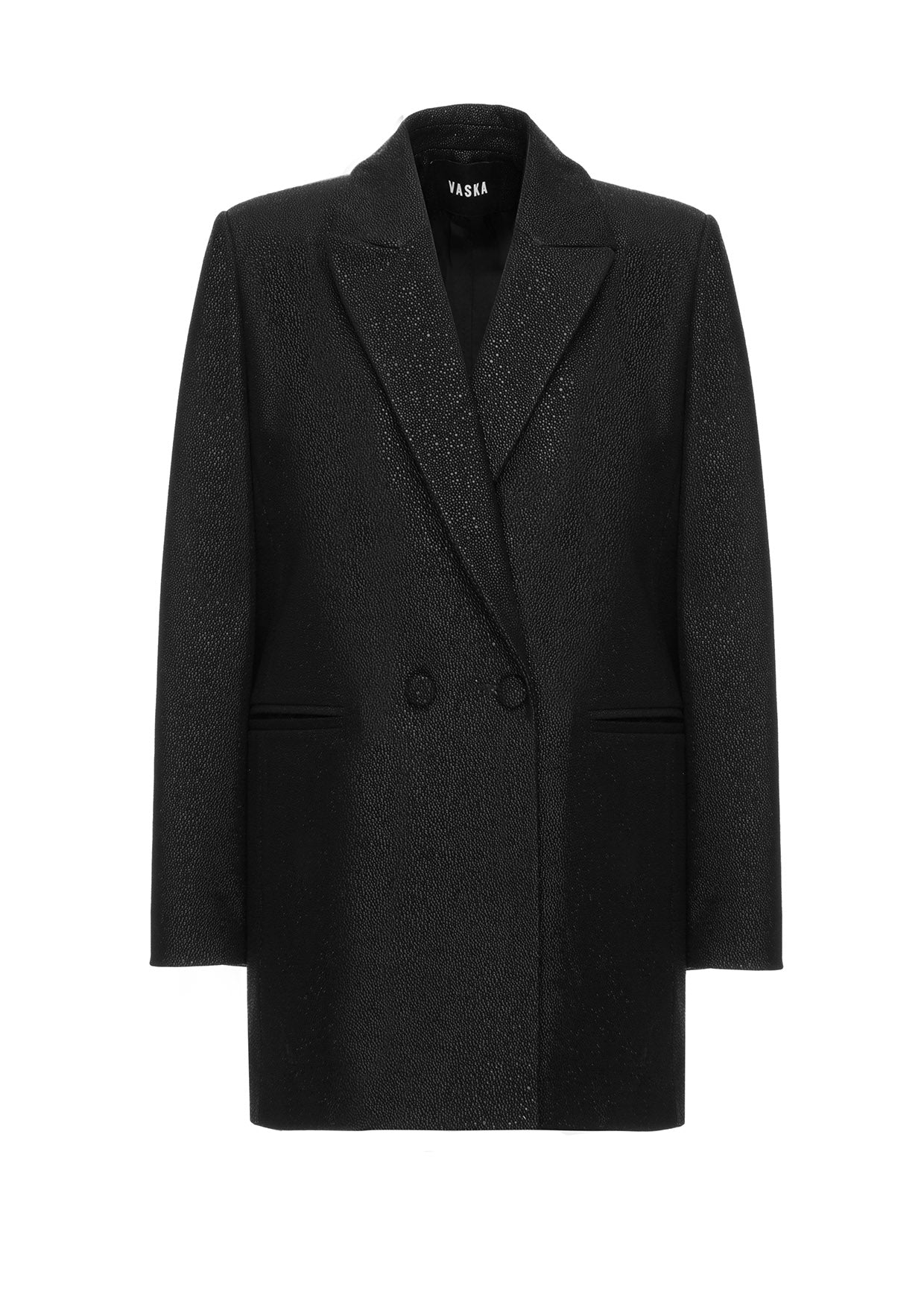 Vaska - Textured Vegan Leather Blazer Jacket – MADAMVOYAGE