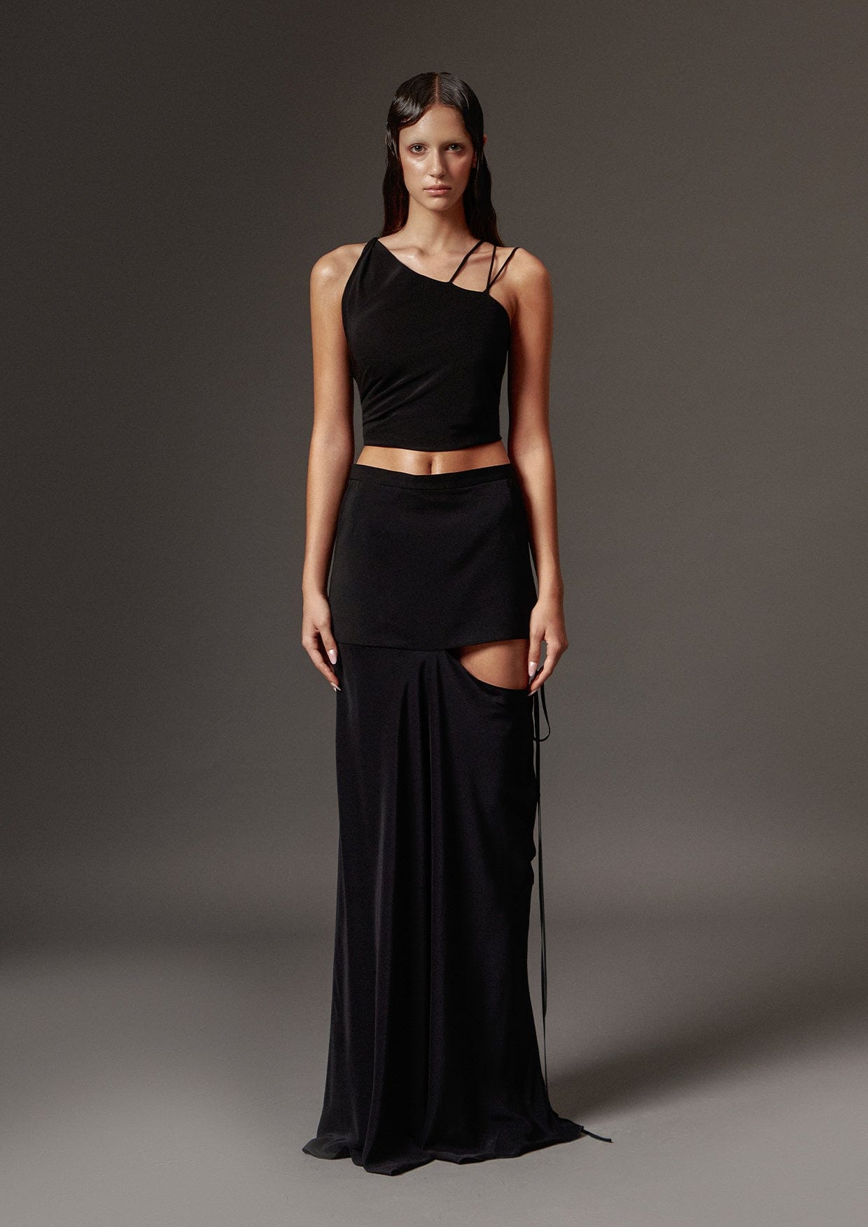 Vaska - Cut-Out Silk Maxi Skirt – MADAMVOYAGE Vaska - Cut-Out Silk Maxi Skirt – MADAMVOYAGE
