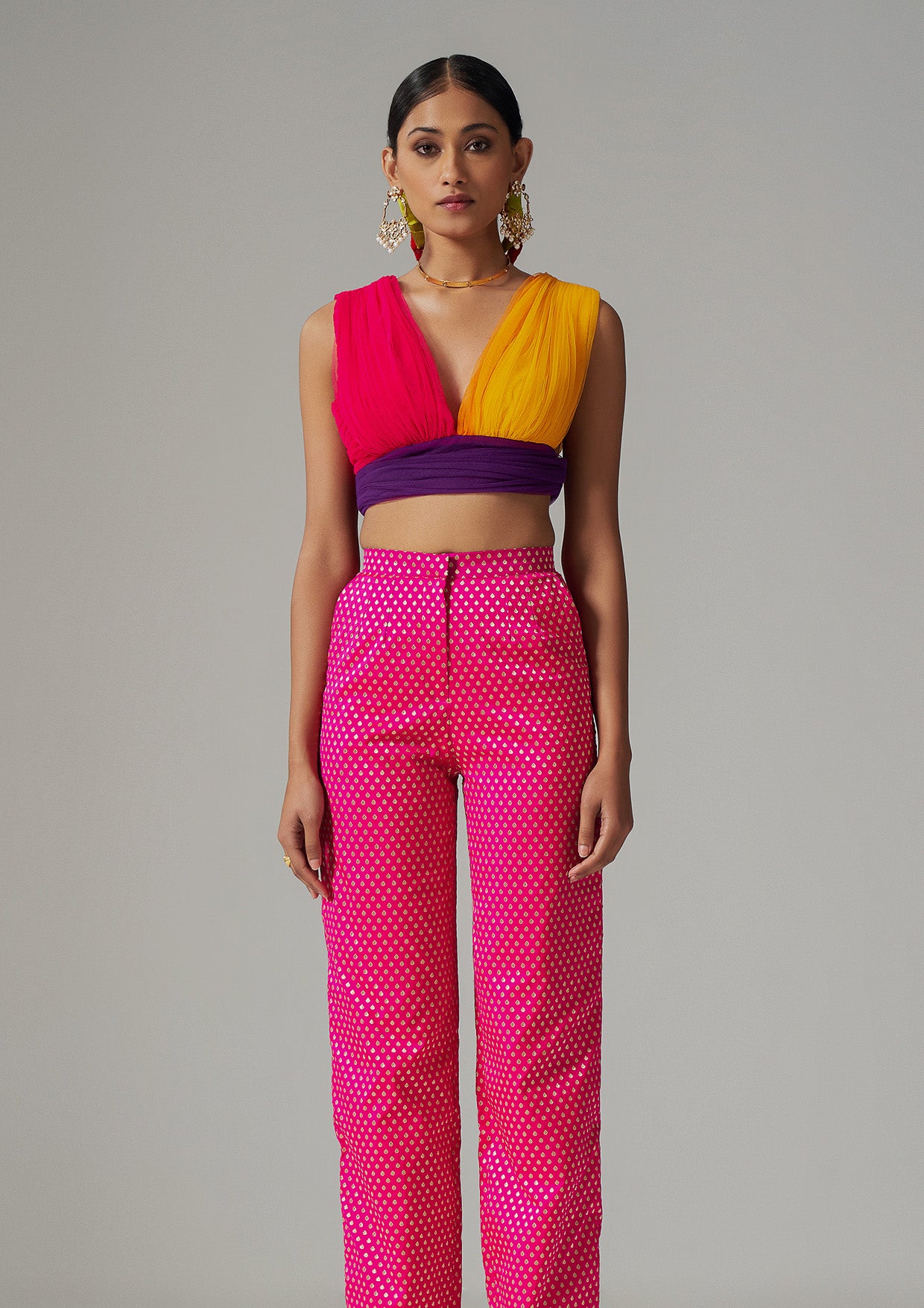 V-Neck Draped Crop Top – MADAMVOYAGE